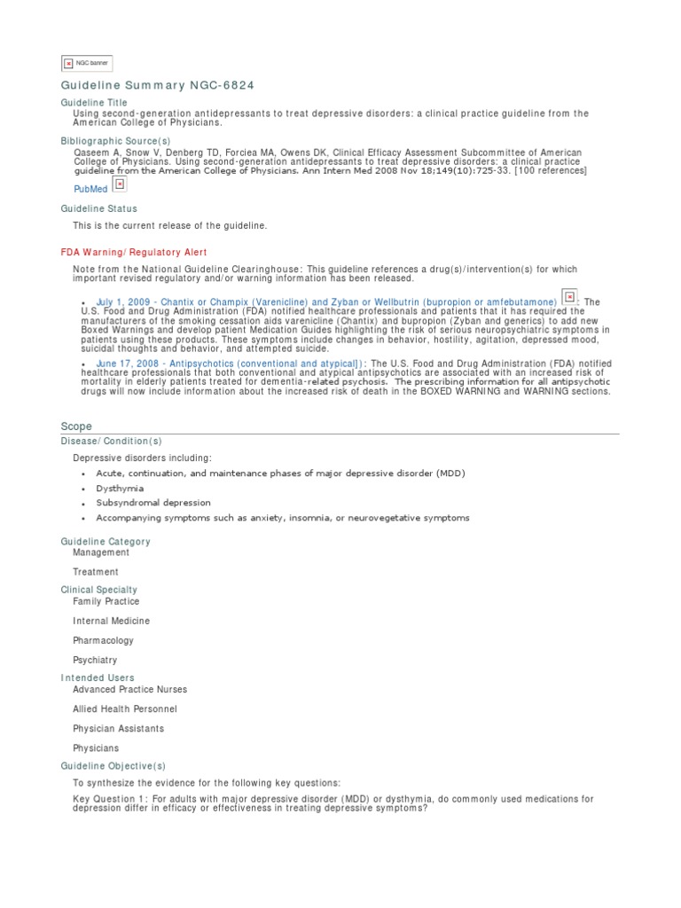 Guideline Summary NGC-6824: FDA Warning/Regulatory Alert | PDF | Major ...