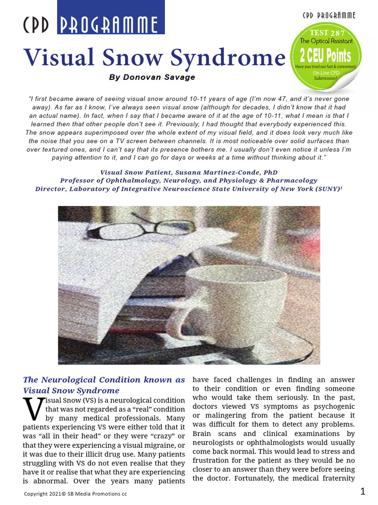 Visual Snow | PDF | Clinical Medicine | Neuroscience
