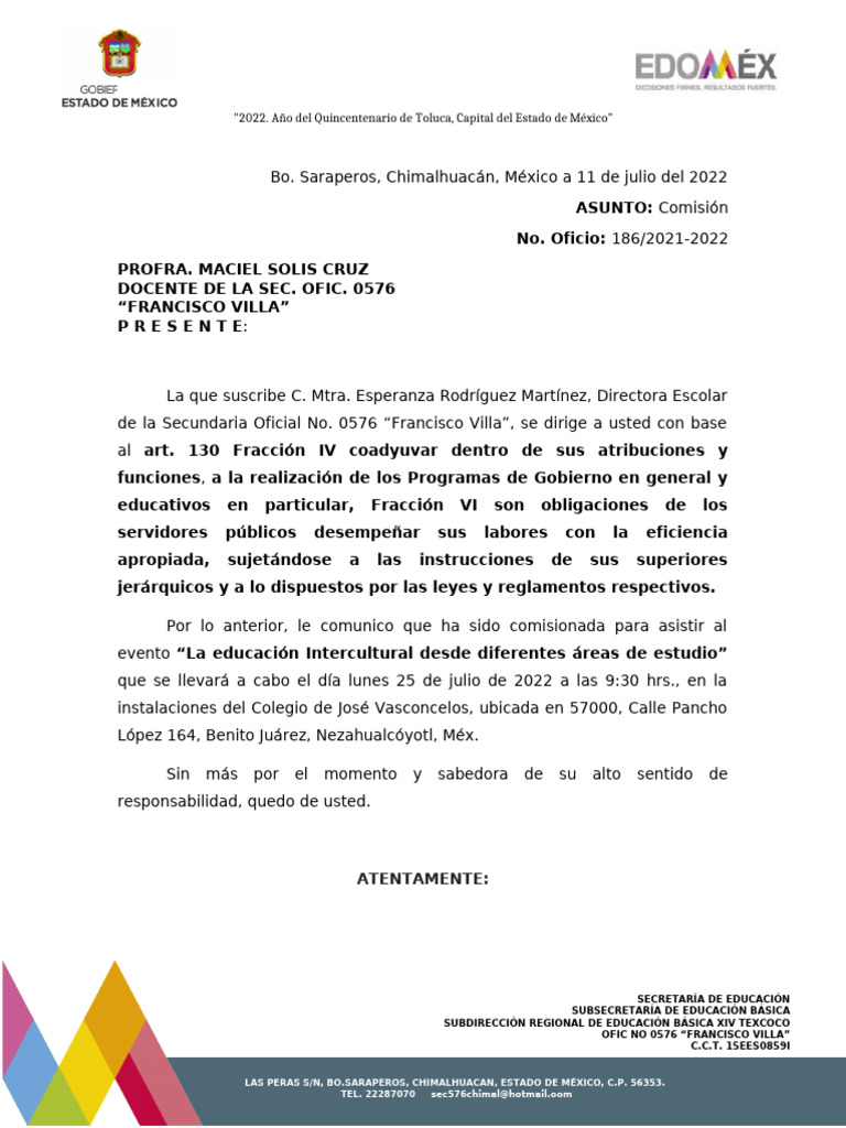 Oficio 186 - Comisión | PDF | México