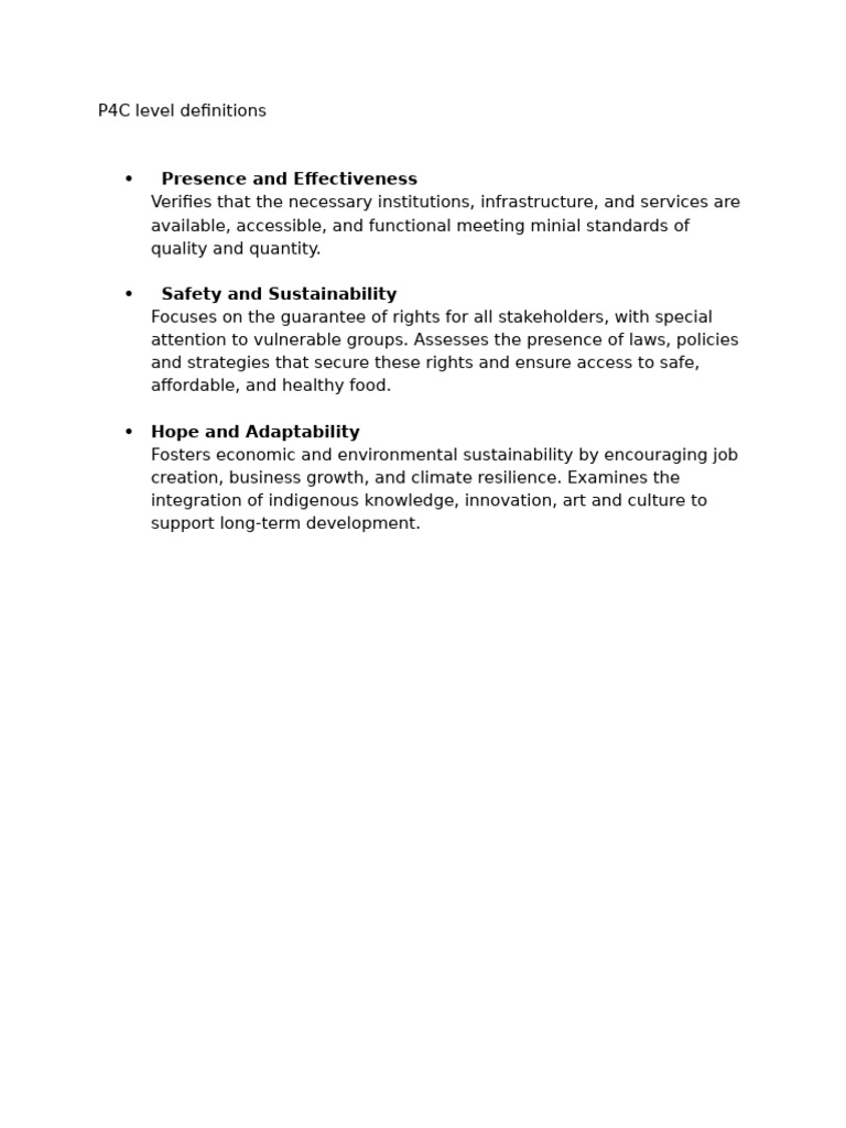 P4C Level Definitions | PDF
