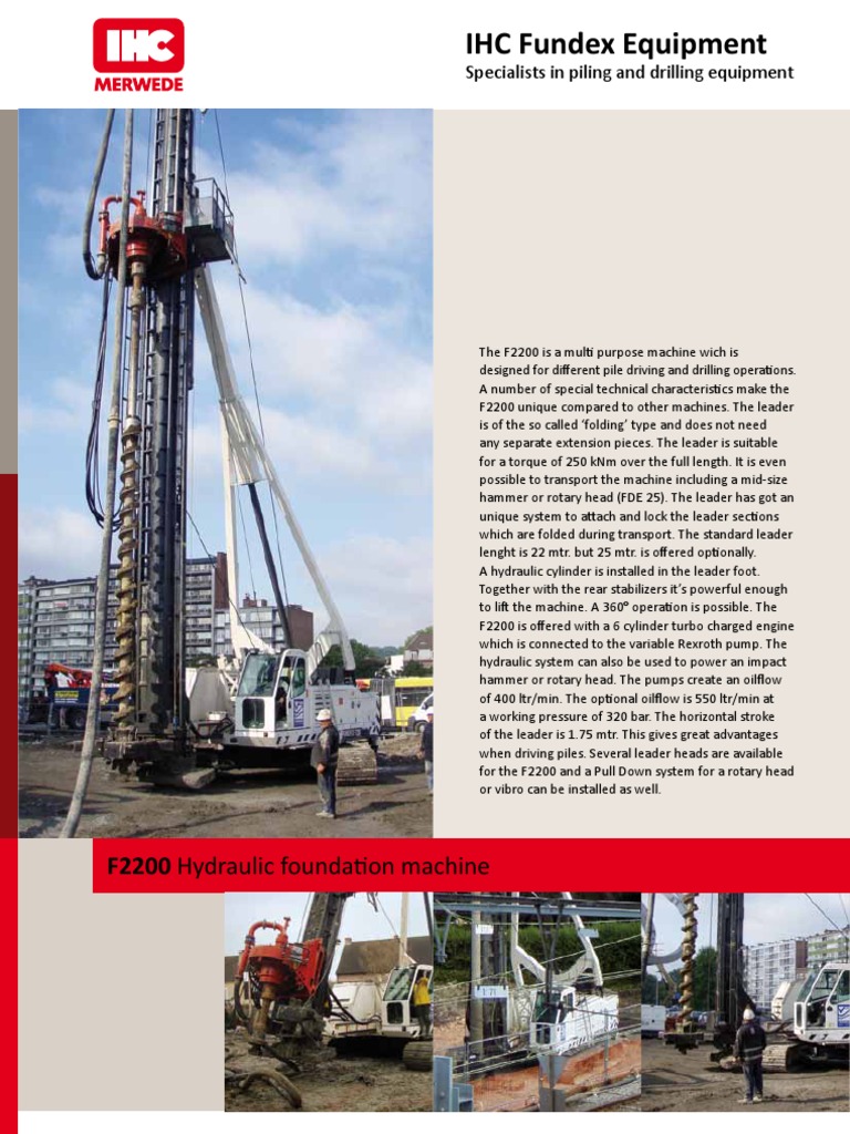 ERKE Group, IHC Fundex F2200 Hydraulic Foundation Machine | PDF | Deep ...