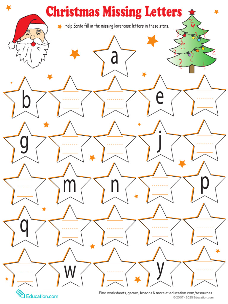 Christmas Lowercase Letter Practice | PDF