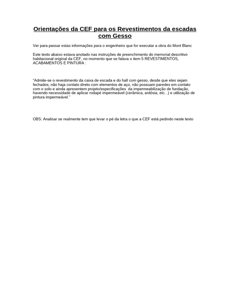 Revestimento de Escadas com Gesso CEF | PDF