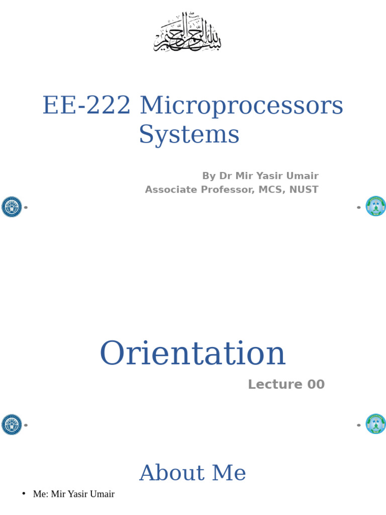 Lec 0 - Orientation - MP | PDF | Central Processing Unit | Microprocessor