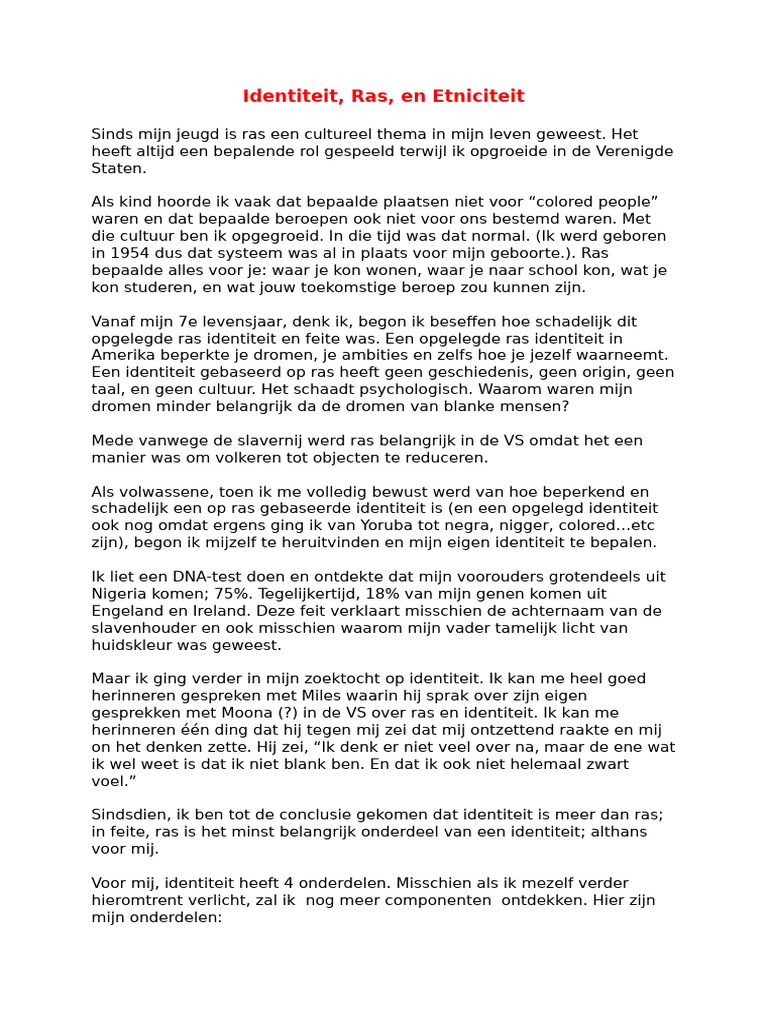 Identiteit J Ras J en Etniciteit | PDF