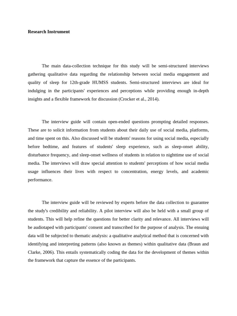 Research Instrument | PDF