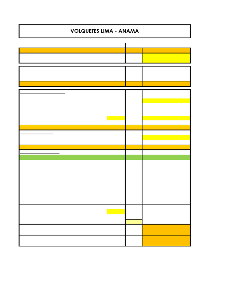 Estructura Anama - Volquete | PDF