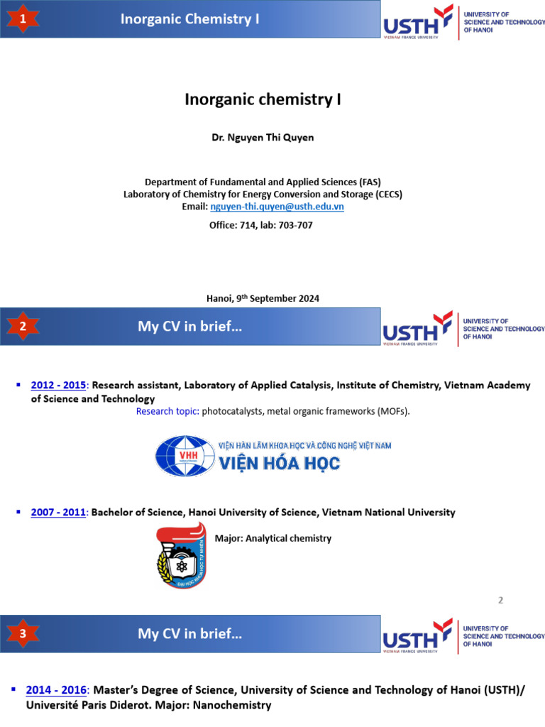 Lecture 1 - Chapter 1- Atomic structure - 2024-2025 | PDF | Atomic Orbital | Atoms
