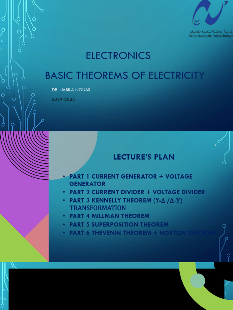Basic Theorems of Electricity | PDF | Physical Quantities | Analog Circuits
