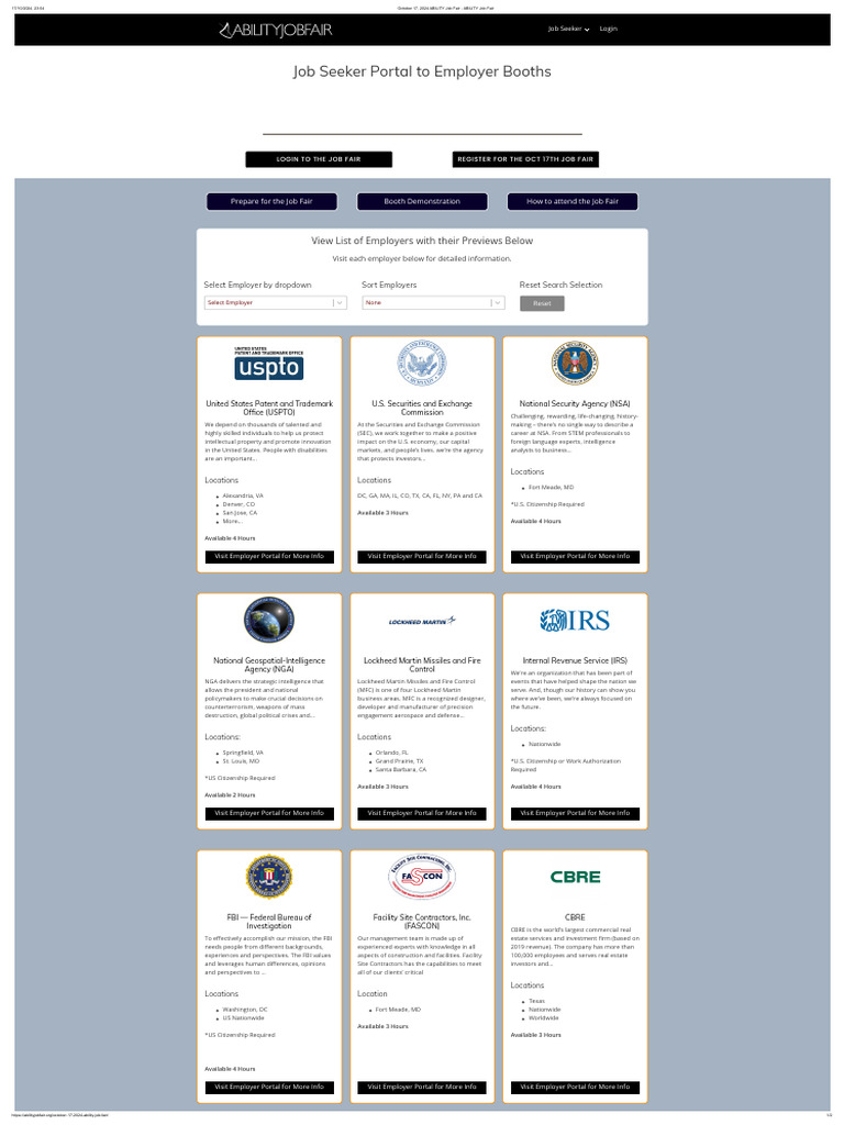 October 17, 2024 Ability Job Fair - Ability Job Fair | PDF | Employment ...