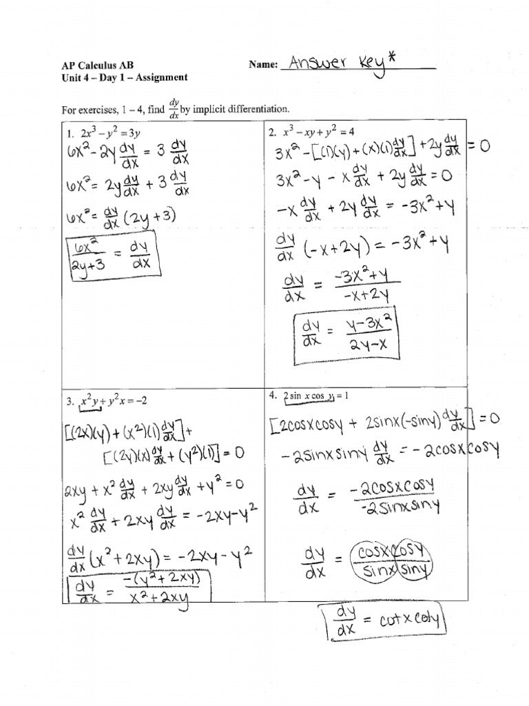 ap_calc_-_unit_4_-_day_1_-_assignment_answer_key | PDF