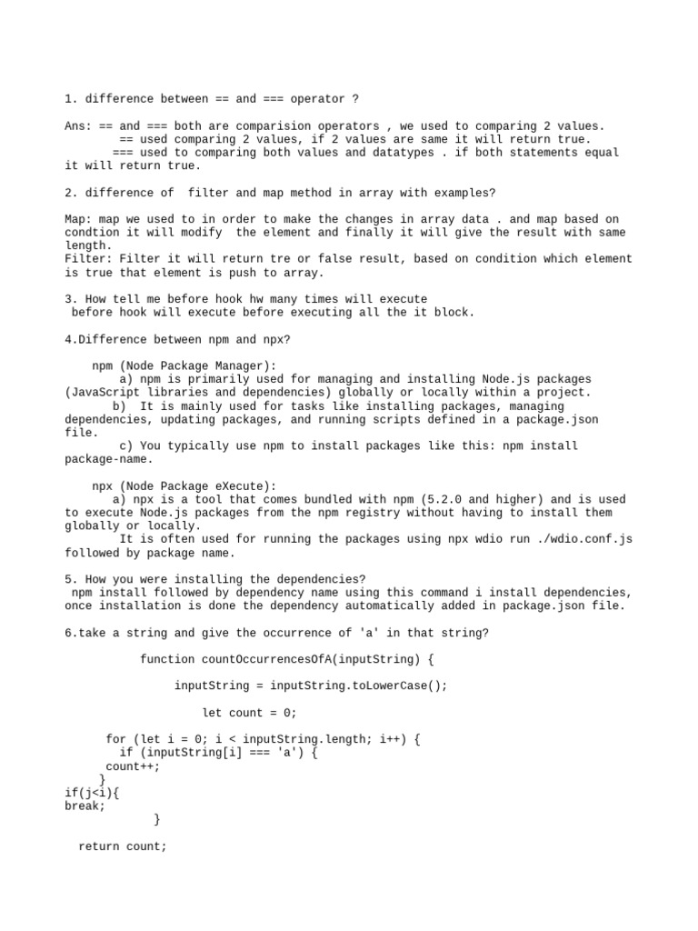 SonyInerviewQuestion&Ans | PDF | Java Script | Scope (Computer Science)