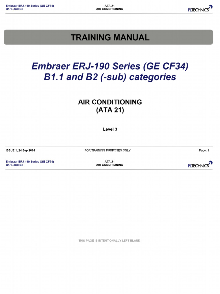 ERJ-190 Air Conditioning Training Manual (ATA 21) | PDF