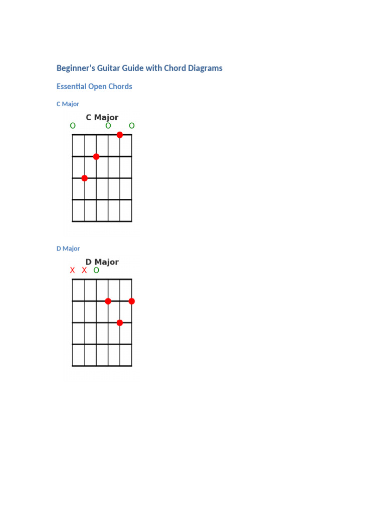 Beginner Guitar Guide With Chords | PDF