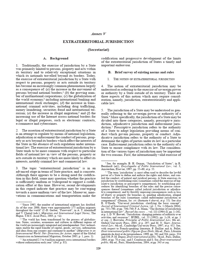 ILC - Extraterritorial Jurisdiction | PDF | Jurisdiction ...