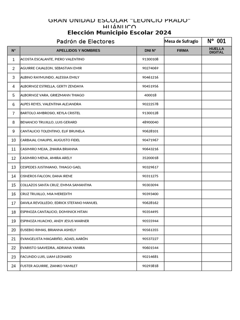 Padron de Electores Actualizado2024 | PDF