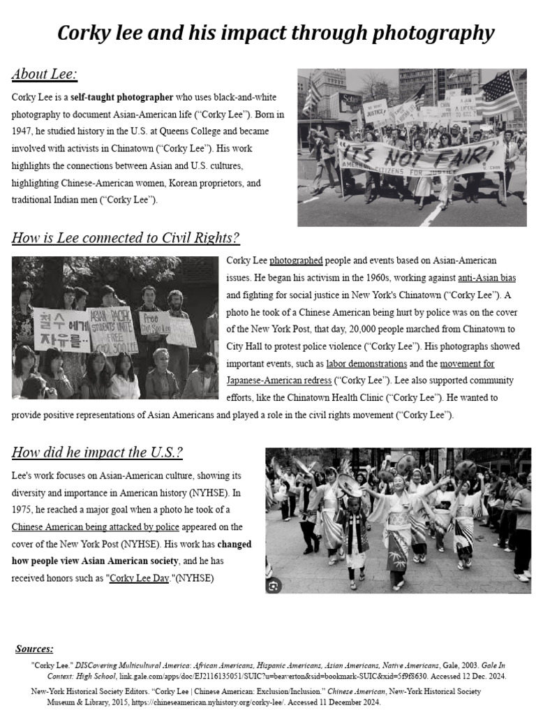 Corky Lee: Pioneering Asian-American Photography | PDF | Society Of The ...