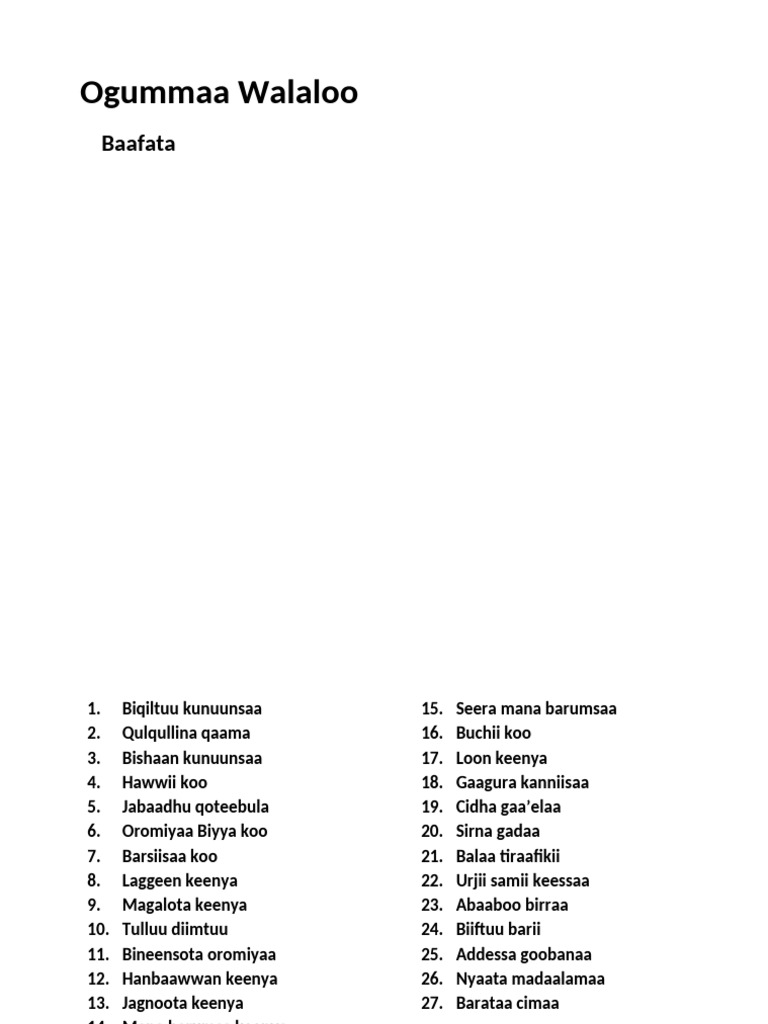 Ogummaa Walaloo | PDF