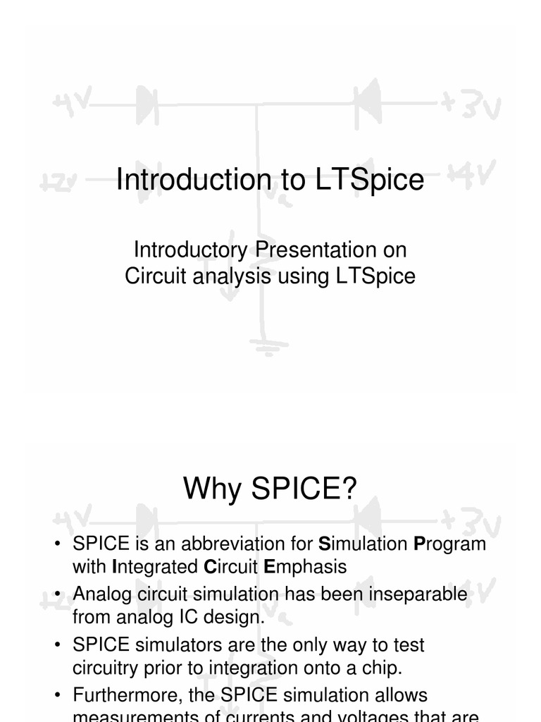 Introduction To Ltspice: Introductory Presentation On Circuit Analysis ...