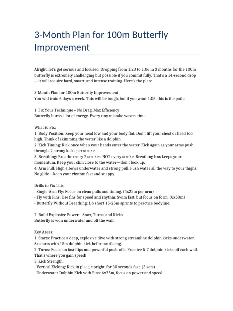 3_month_butterfly_plan | PDF | Leisure Activities | Racing