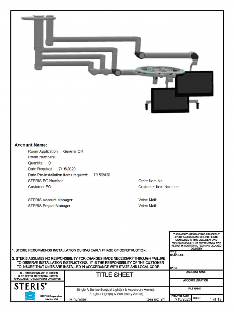 Dual Light Dual Monitor Equipment Drawing | PDF