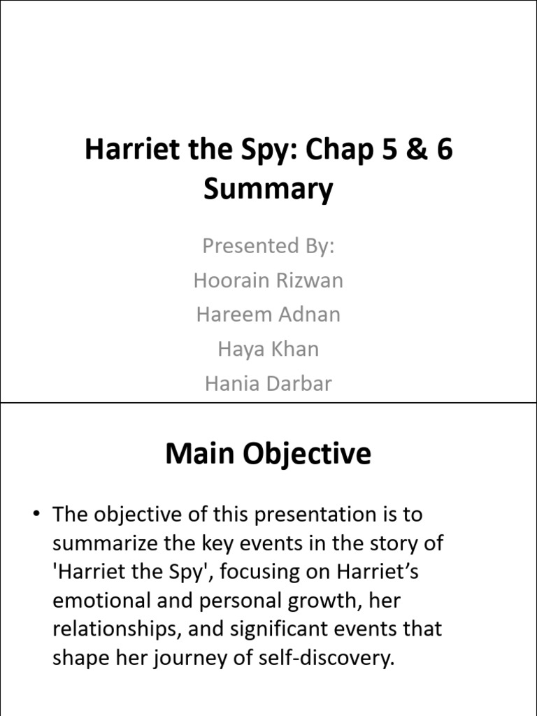 Harriet the Spy: Chapters 5 & 6 Summary | PDF