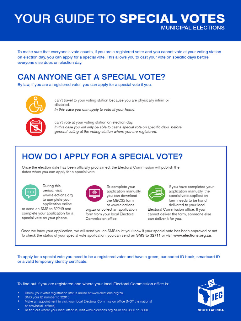 IEC Municipal Elections Special Votes Factsheet | PDF | Government ...