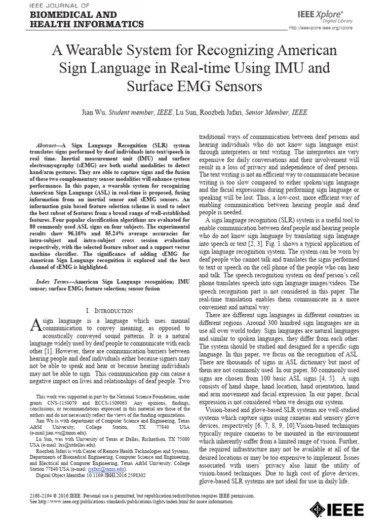 A Wearable System For Recognizing American Sign Language in Real-Time ...