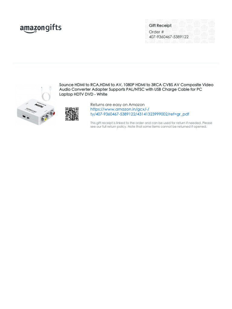 Amazon Gift Receipt | PDF