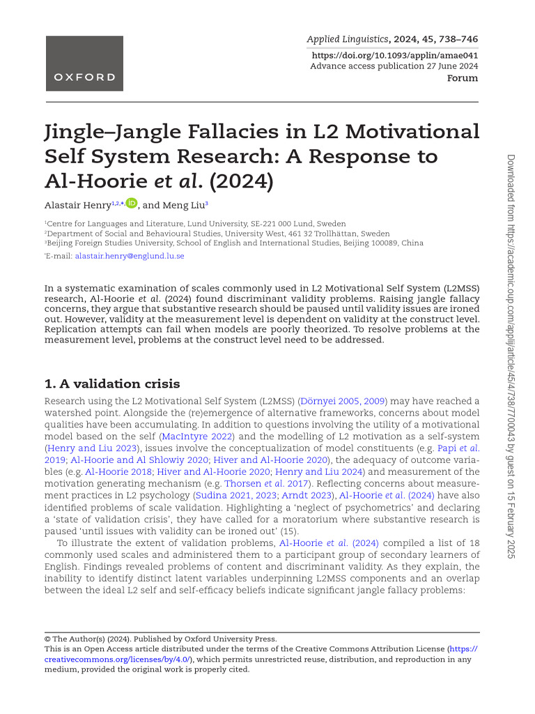 Henry Liu 2024 Jingle-Jangle Fallacies in L2 Motivational Self System ...