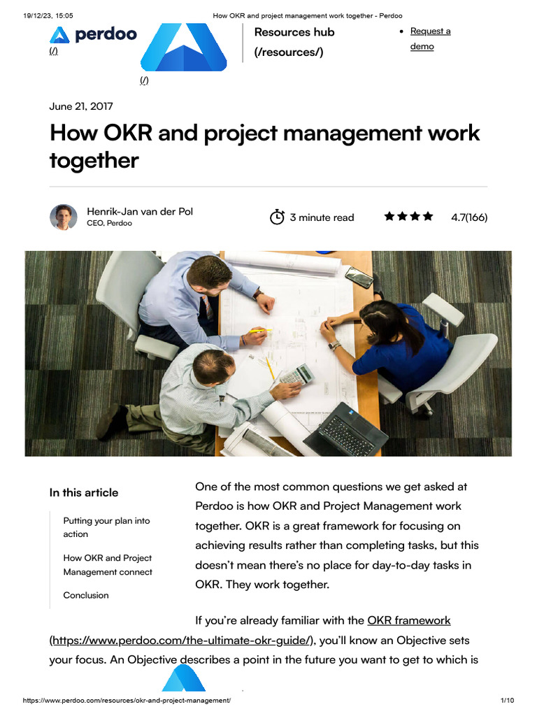 How OKR and Project Management Work Together - Perdoo | PDF | Project ...