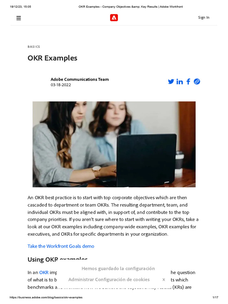 OKR Examples - Company Objectives & Key Results _ Adobe Workfront | PDF | Business