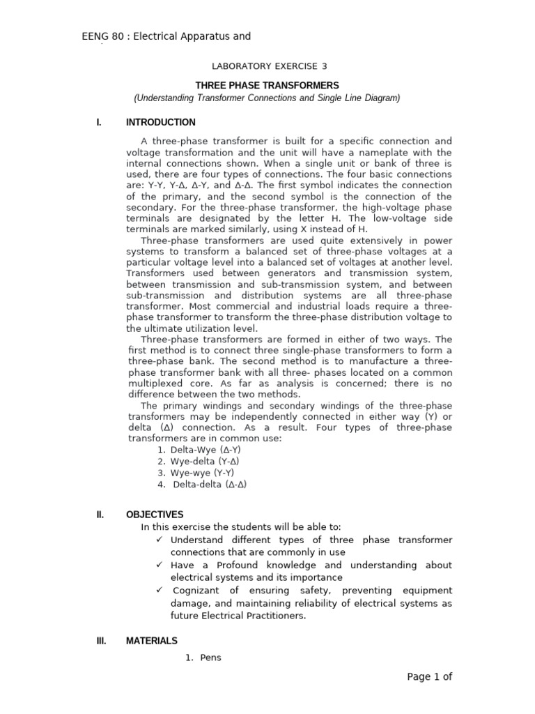 EENG 80 - ACT 3 | PDF | Transformer | Power (Physics)