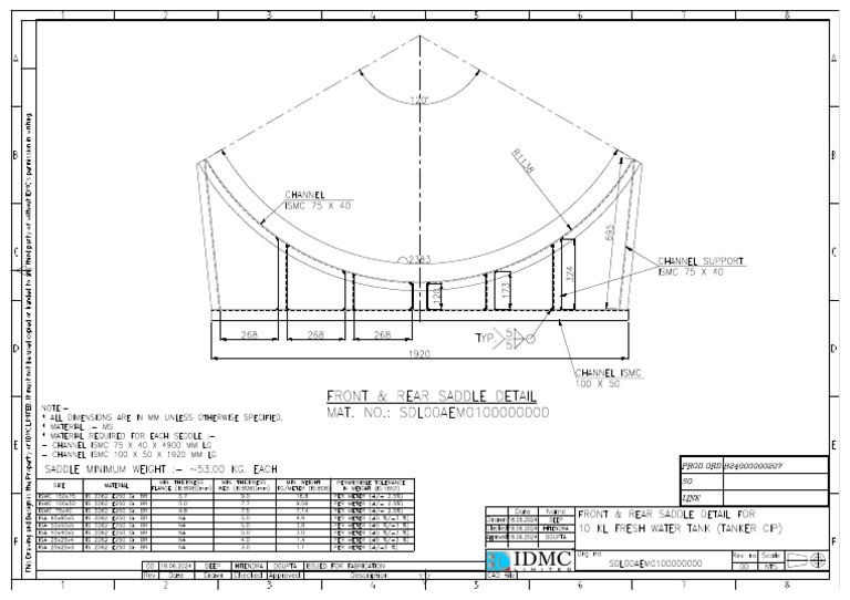 B24000000207 10 KL- FRESH WATER TANK SADDLE | PDF