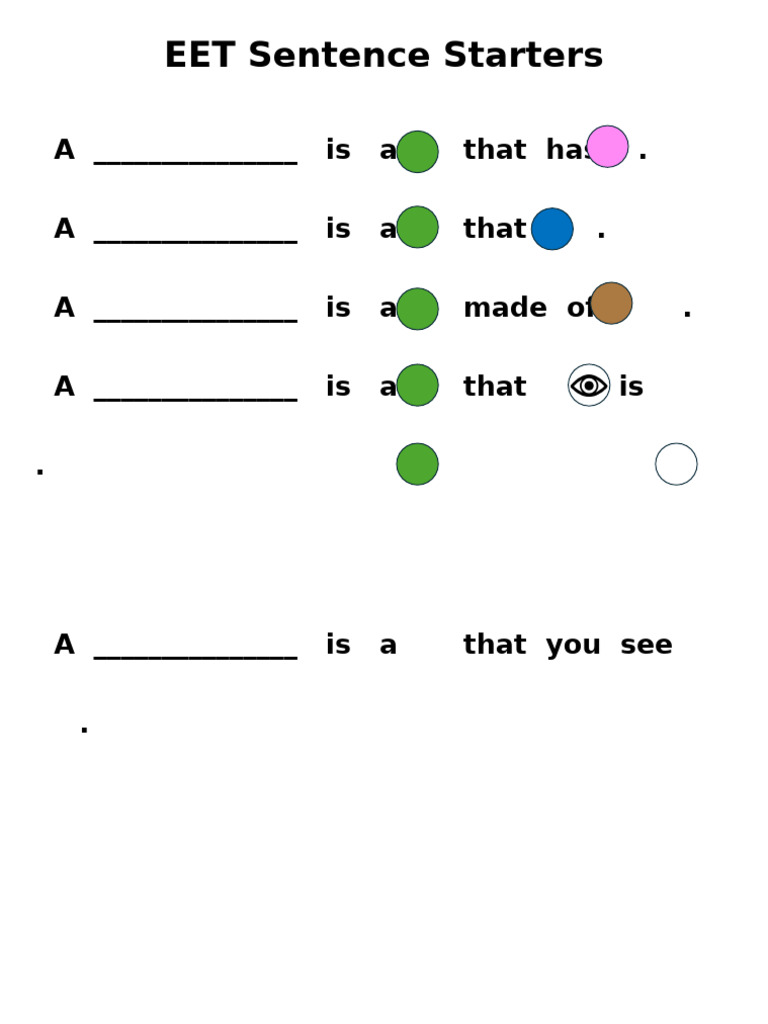 EET Sentence Starters | PDF