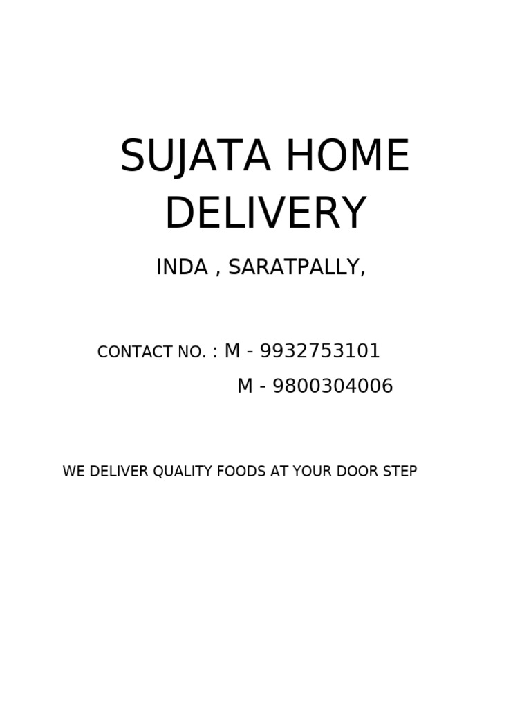 Sujata Home Delivery Service1 | PDF