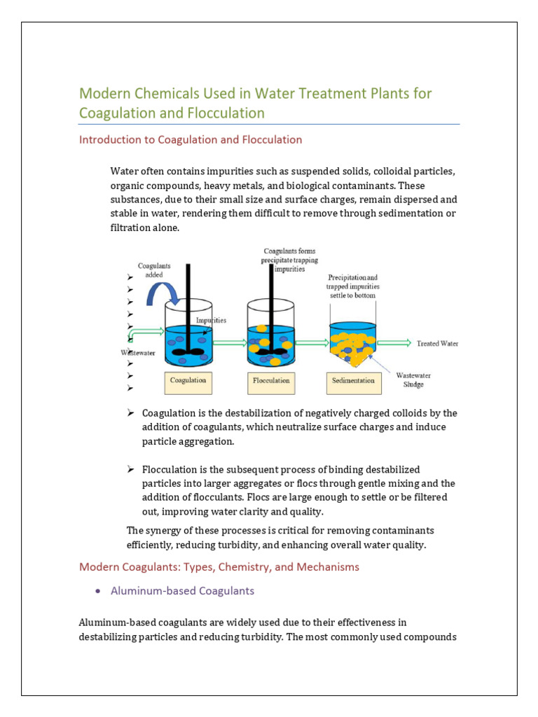 Chemistry of Coagulation and Flocculation process | PDF | Chemical ...
