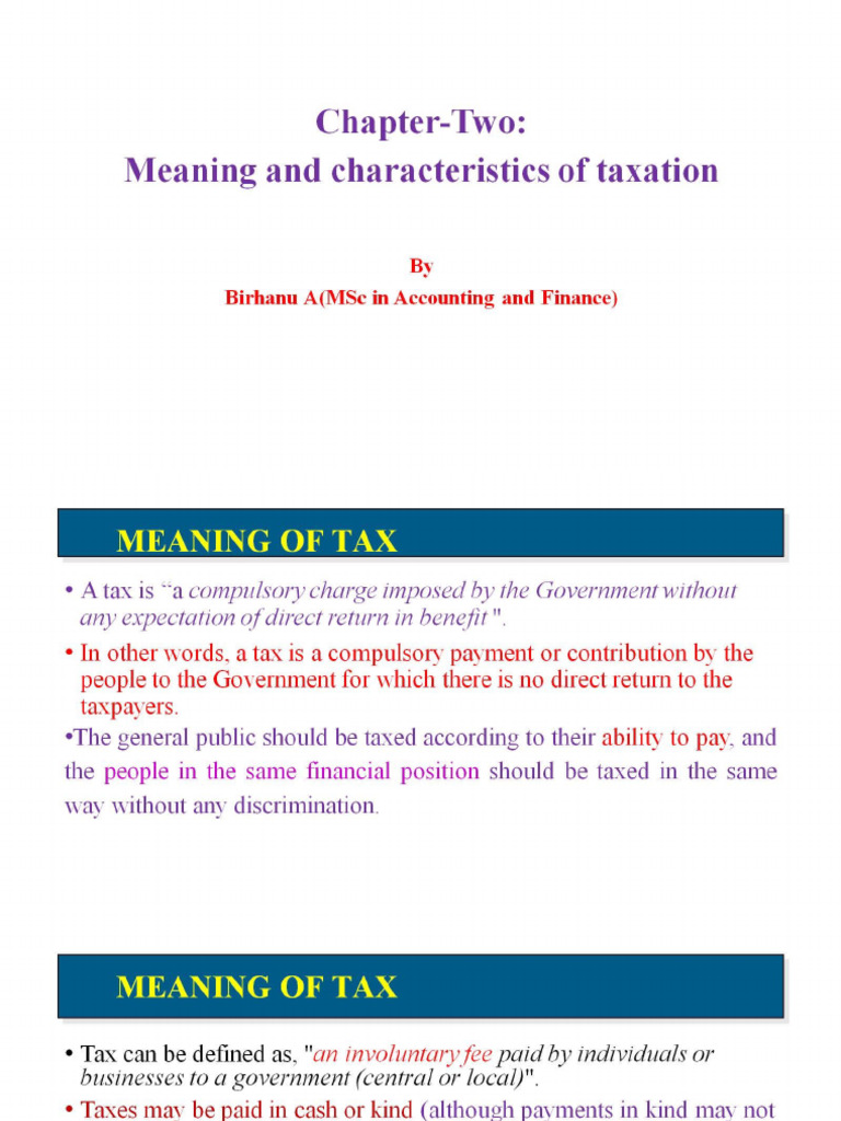 Taxation: Meaning, Types, and Systems | PDF