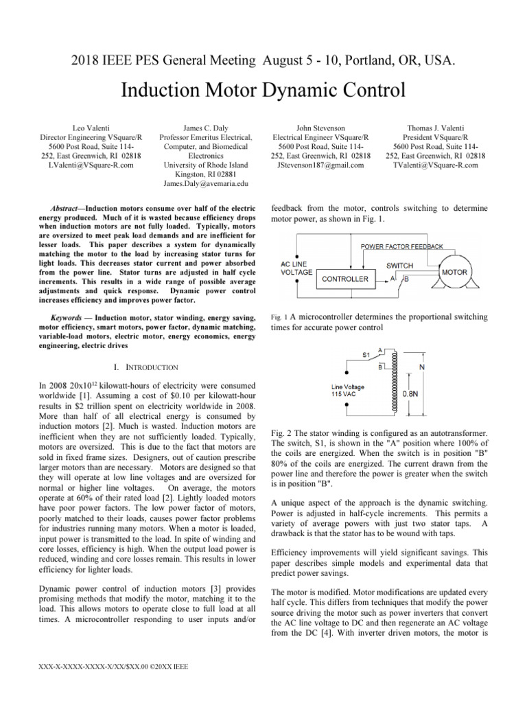Induction_Motor_Dynamic_Control | PDF | Electric Motor | Power Inverter