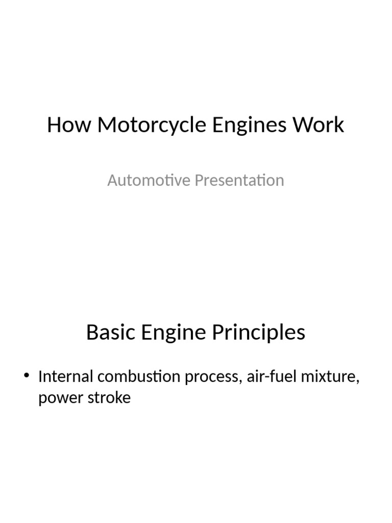 Understanding Motorcycle Engine Mechanics | PDF