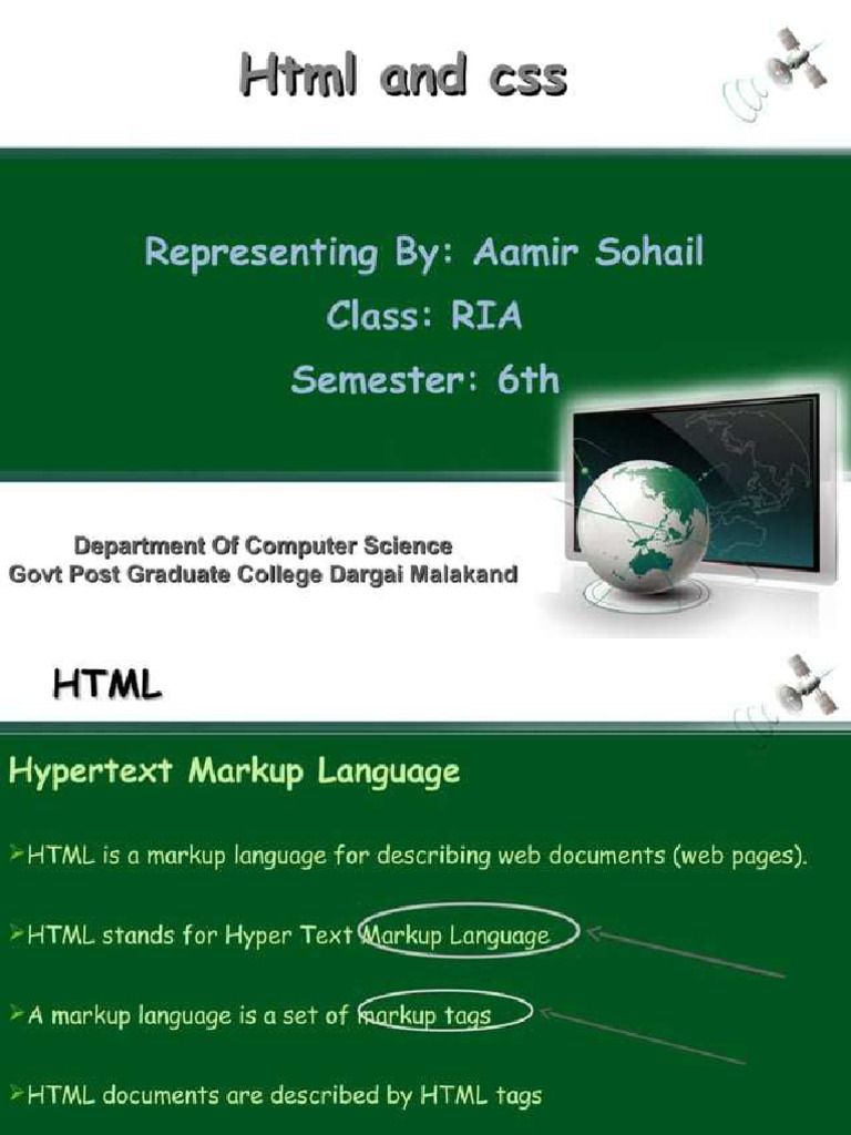 Over view of HTML & CSS | PDF
