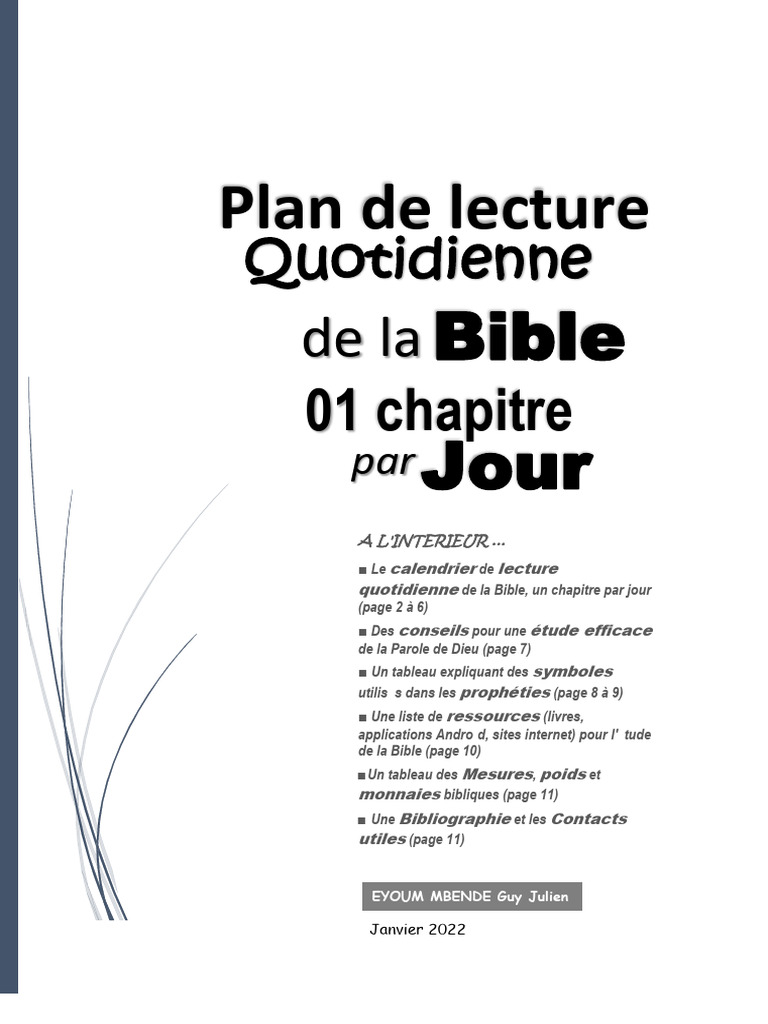 Lecture Quotidienne de la Bible 2025 | PDF | Livre de la Révélation | Bible