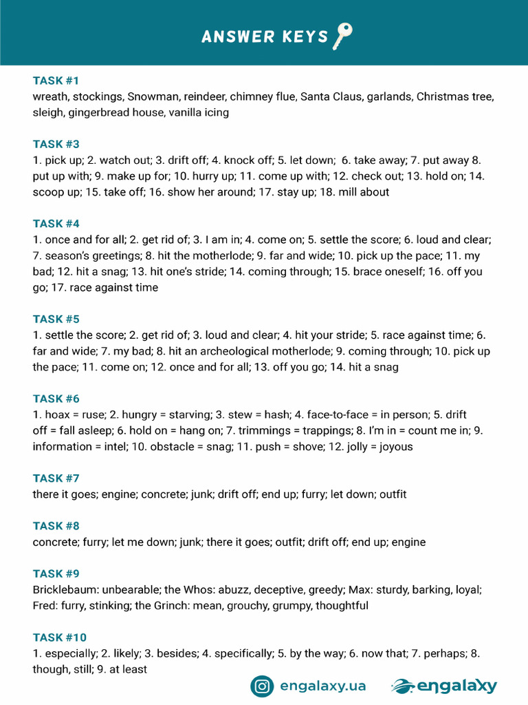 The Grinch (Answer Keys) | PDF