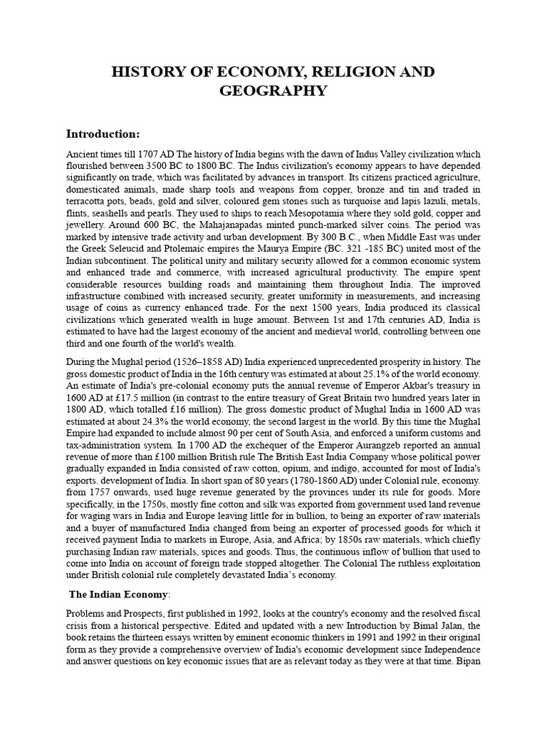 Unit 2 Iks History of Economy | PDF | Geography | Mughal Empire