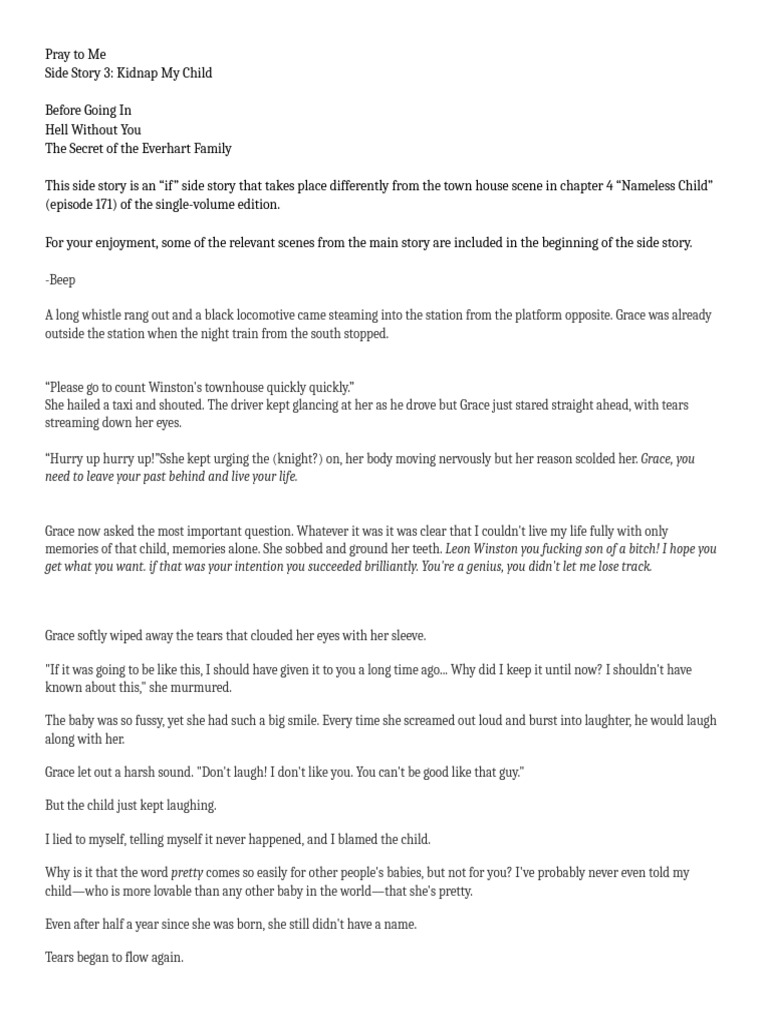 Pray To Me - SS#3 Kidnap My Child Part 1 | PDF