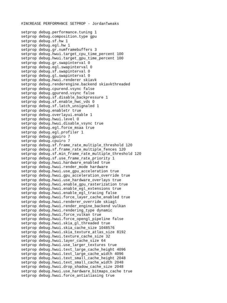 Setprop_Codes | PDF | Software Development | Computing Setprop_Codes | PDF | Software Development | Computing