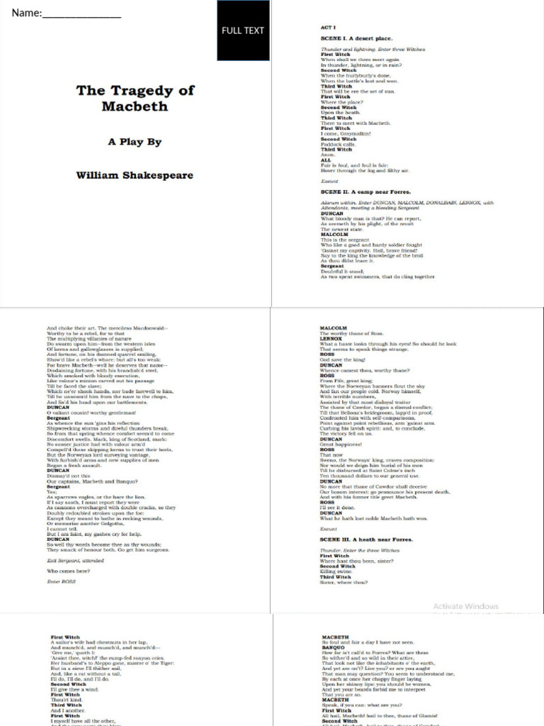 Macbeth Full Text | PDF