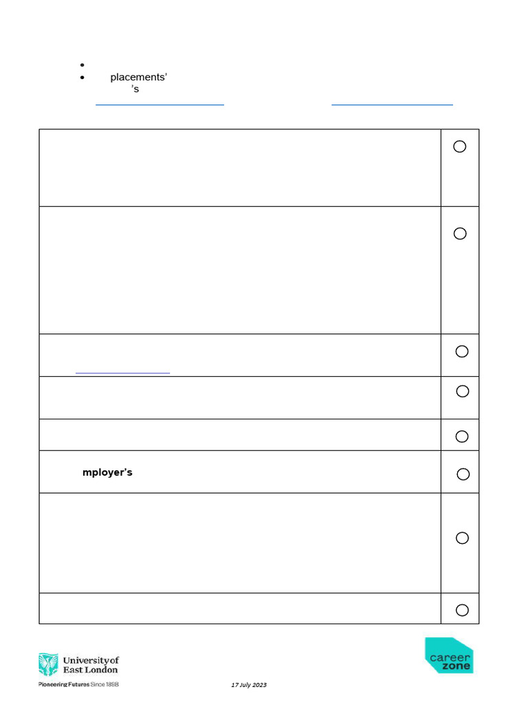 Student Placement Checklist - MBA - LLM - June 2024 | PDF | Charitable ...