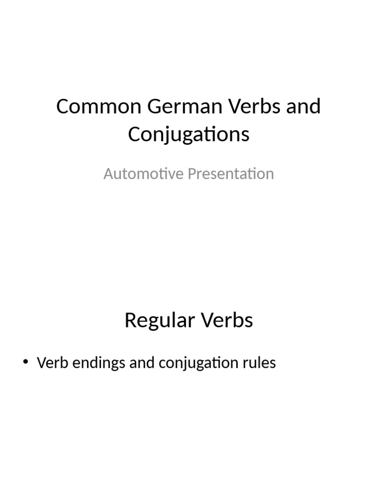 Essential German Verbs & Conjugations Guide | PDF