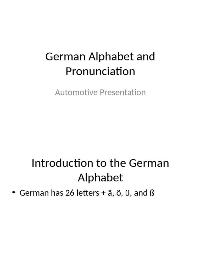 German Alphabet and Pronunciation | PDF